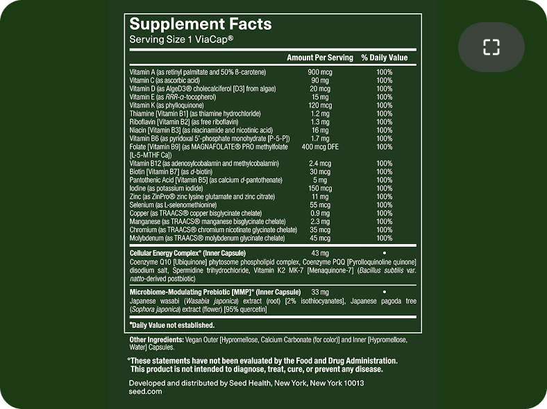 Seed • DM-02™ Daily Multivitamin | 20 Essential Vitamins + Minerals