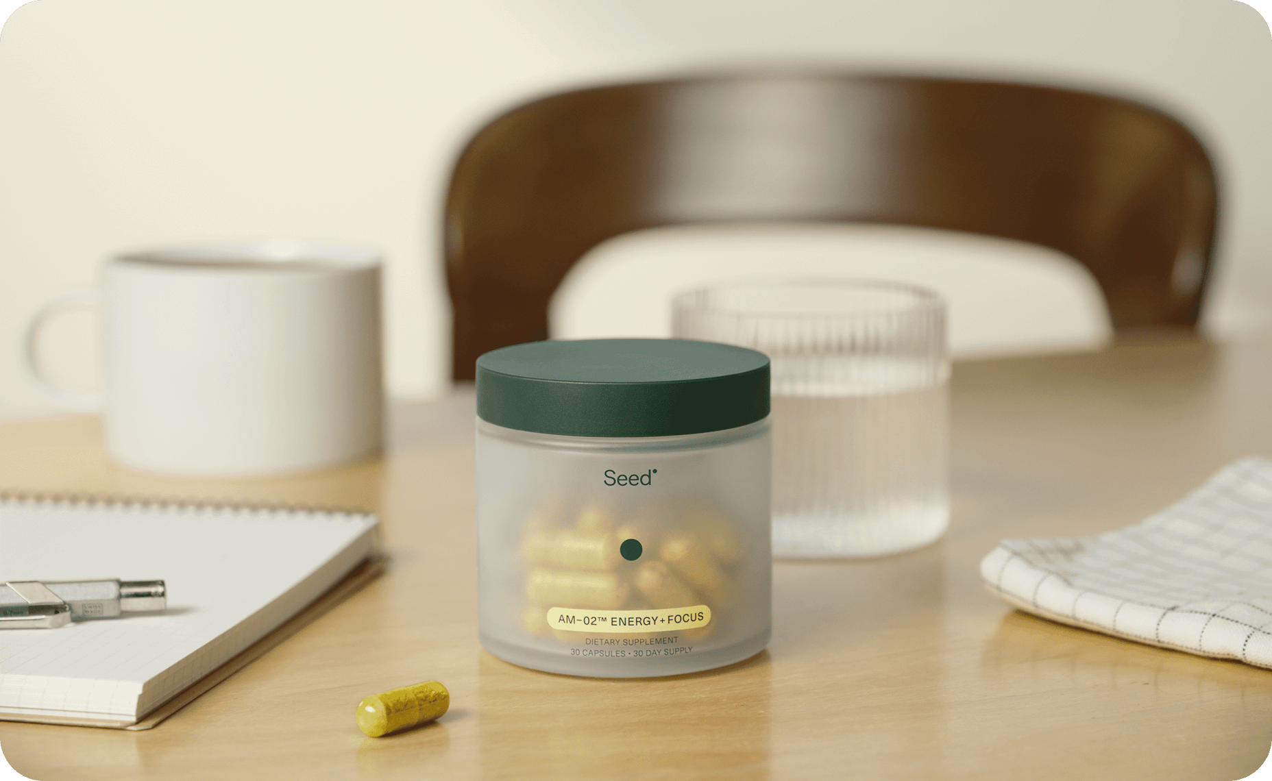Seed • AM-02™ Energy + Focus Supplement | Steady, Caffeine-Free Energy