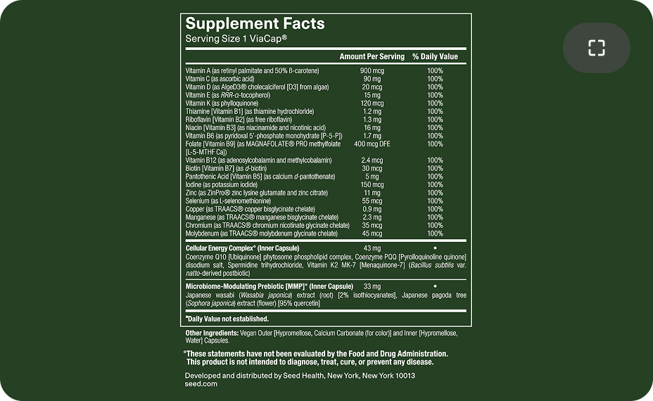 Seed • DM-02™ Daily Multivitamin | 20 Essential Vitamins + Minerals
