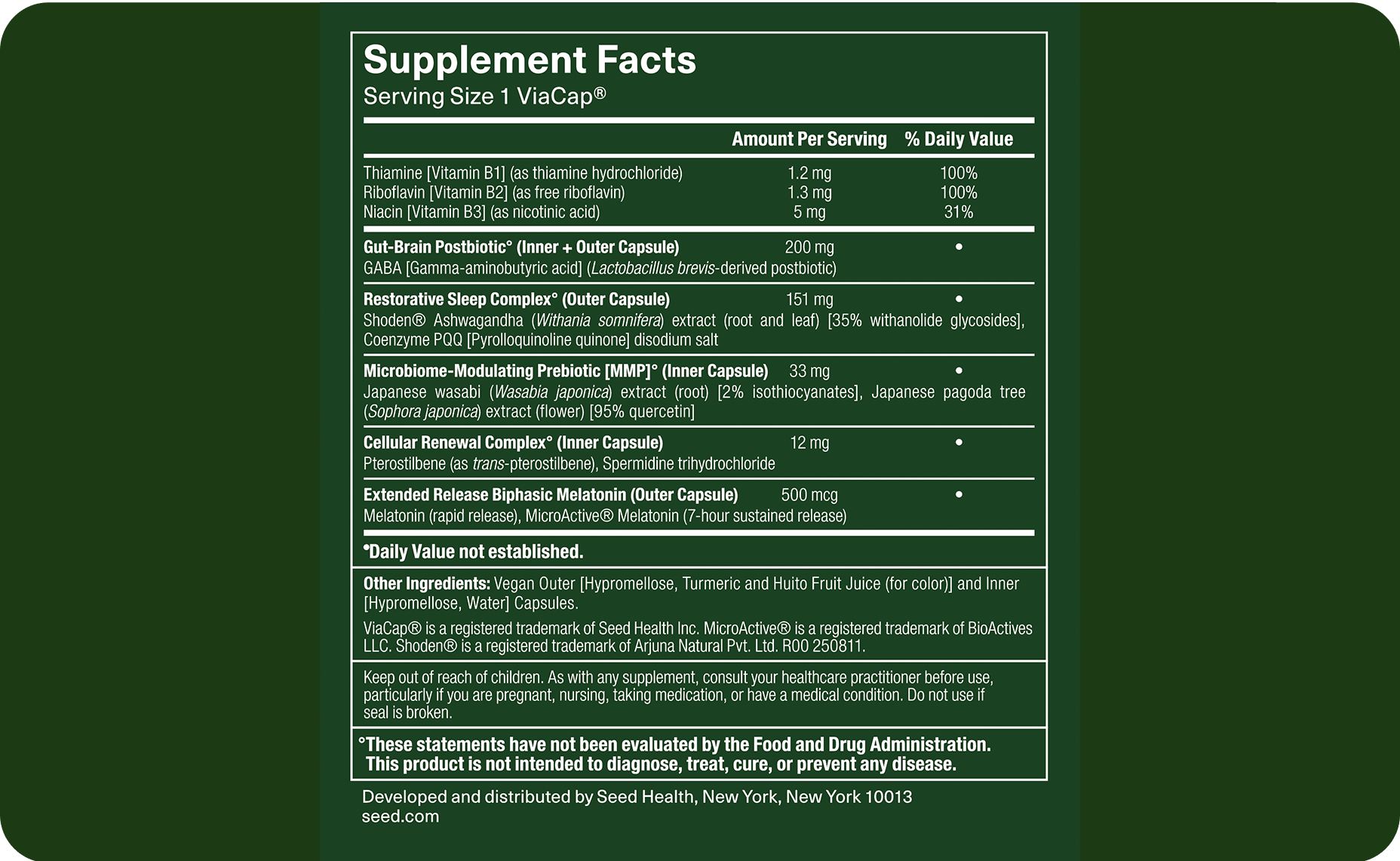 Seed • PM-02™ Sleep + Restore Supplement | Non Habit Forming Melatonin